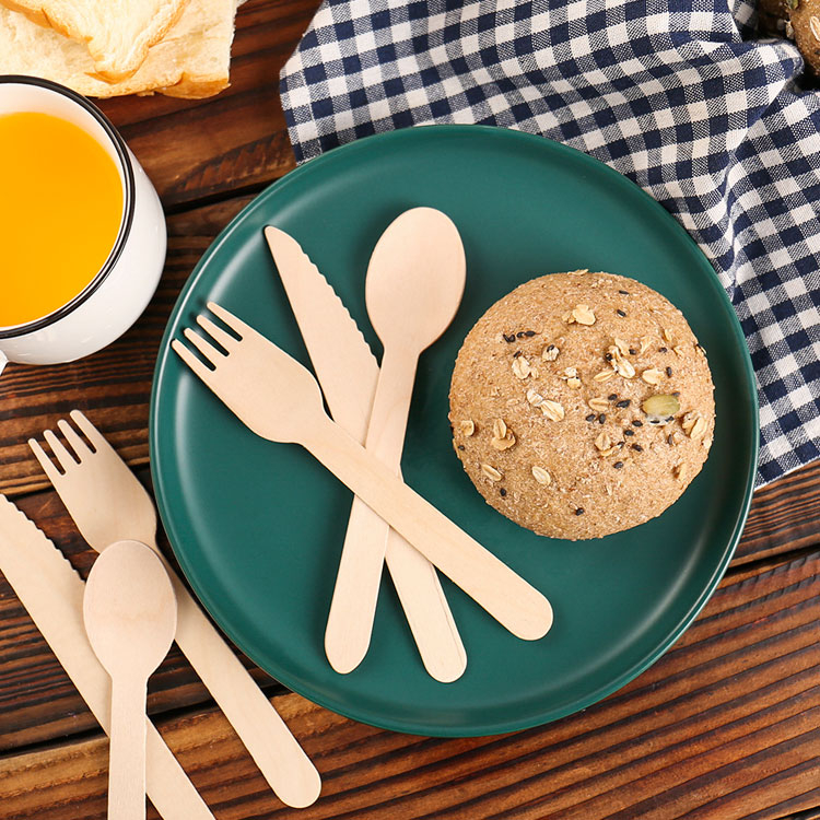 Eco Friendly Biodegradable Disposable Birch Wood Cutlery Set For Food ...